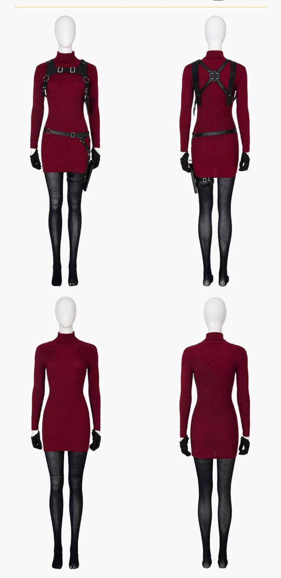 Ada Wong Burgundy Game Sweater - XS-3XL Resident Evil Outfit - CosplaySpa