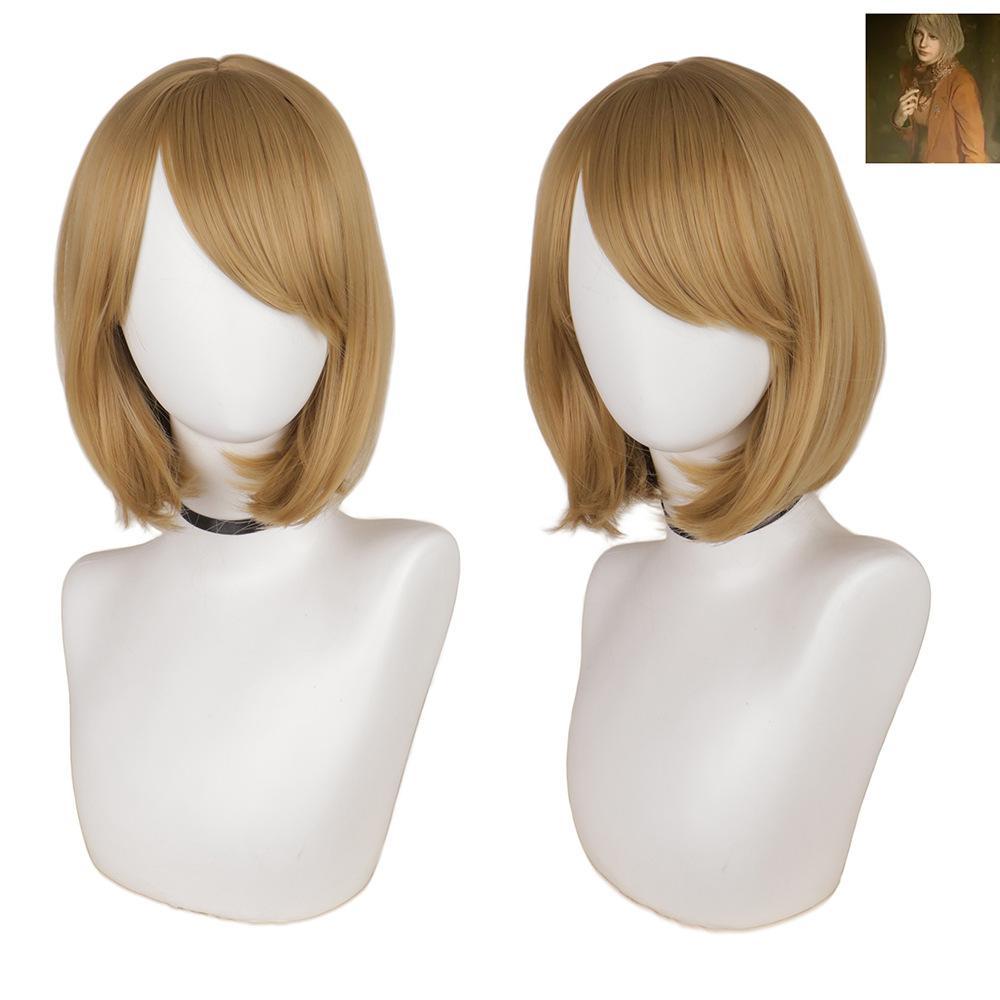 Ashley Graham Style Short Flaxen Straight Wig - Resident Evil Game Hair ...
