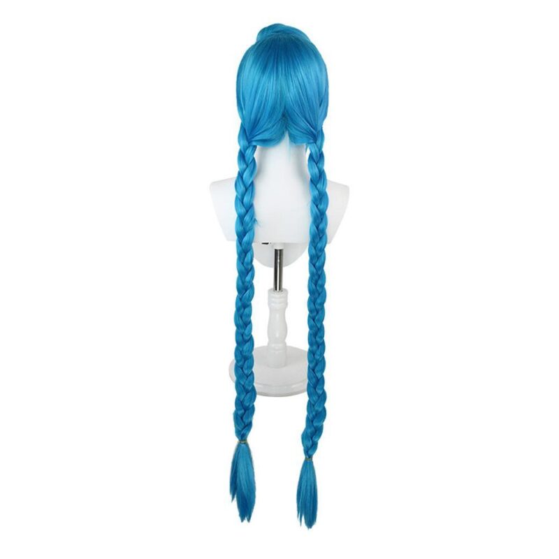 Jinx League of Legends Wig: Blue Braided Pigtail for Gamers - CosplaySpa